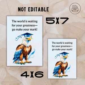Printable Graduation Card | Eagle With Cap | Motivational Quote ...