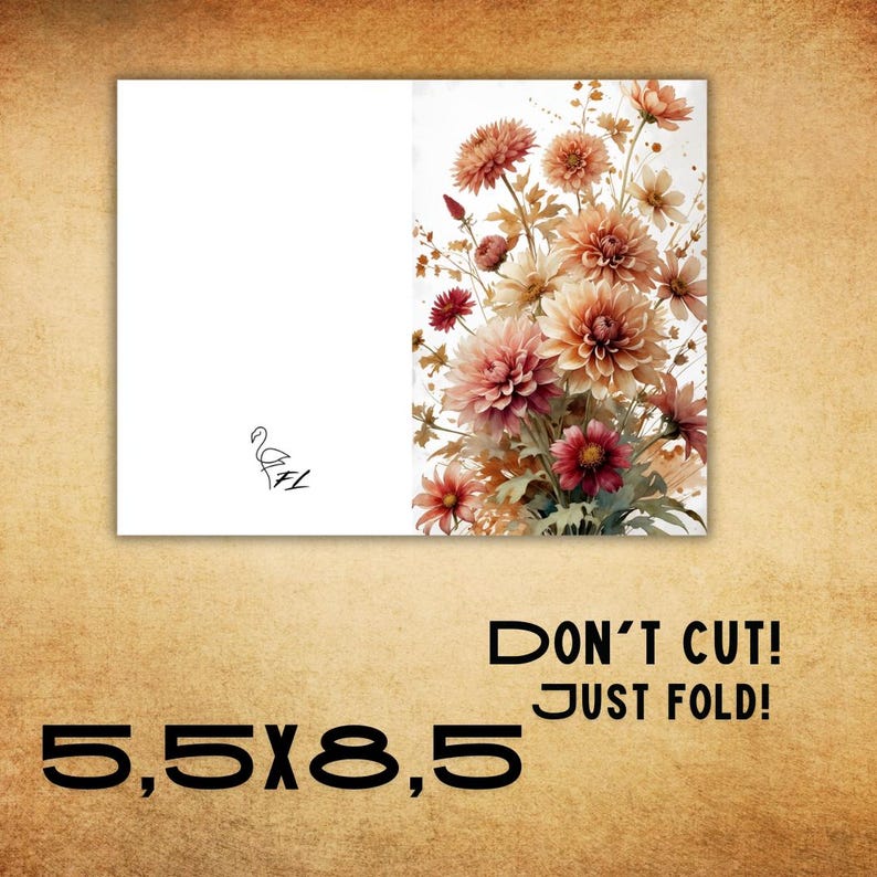 Dahlia Flower Greeting Card Set: Pastel Floral Design (PDF Download) - Etsy