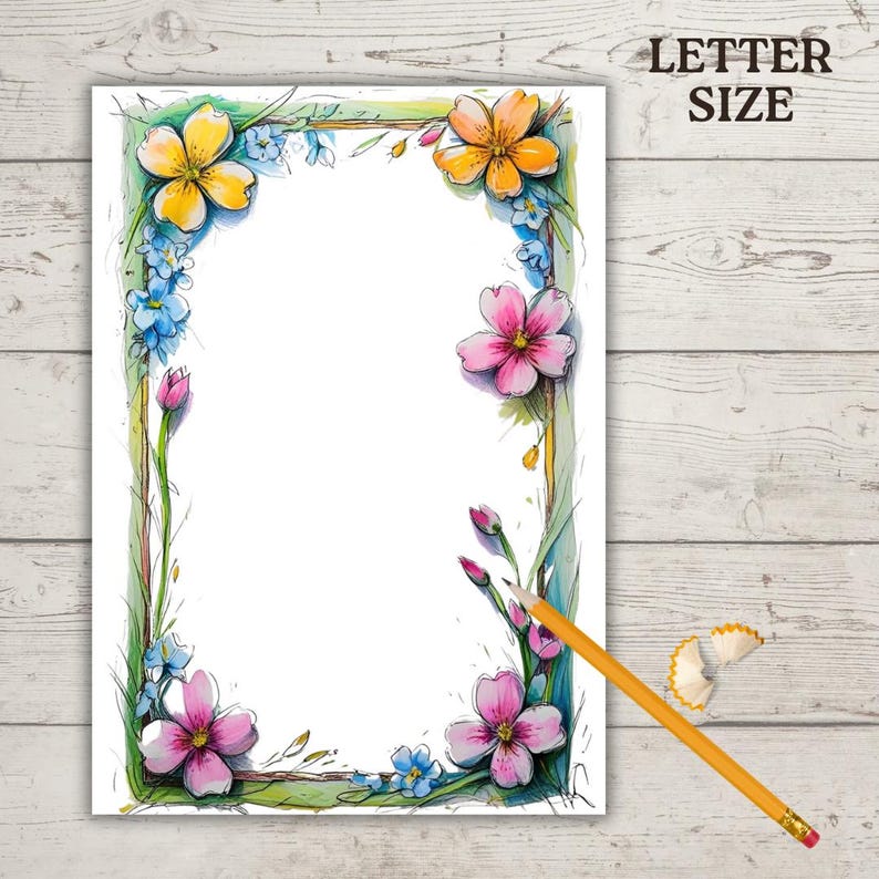 Feelings of Spring Bloom, Letter Stationery, Download in US Letter Size ...