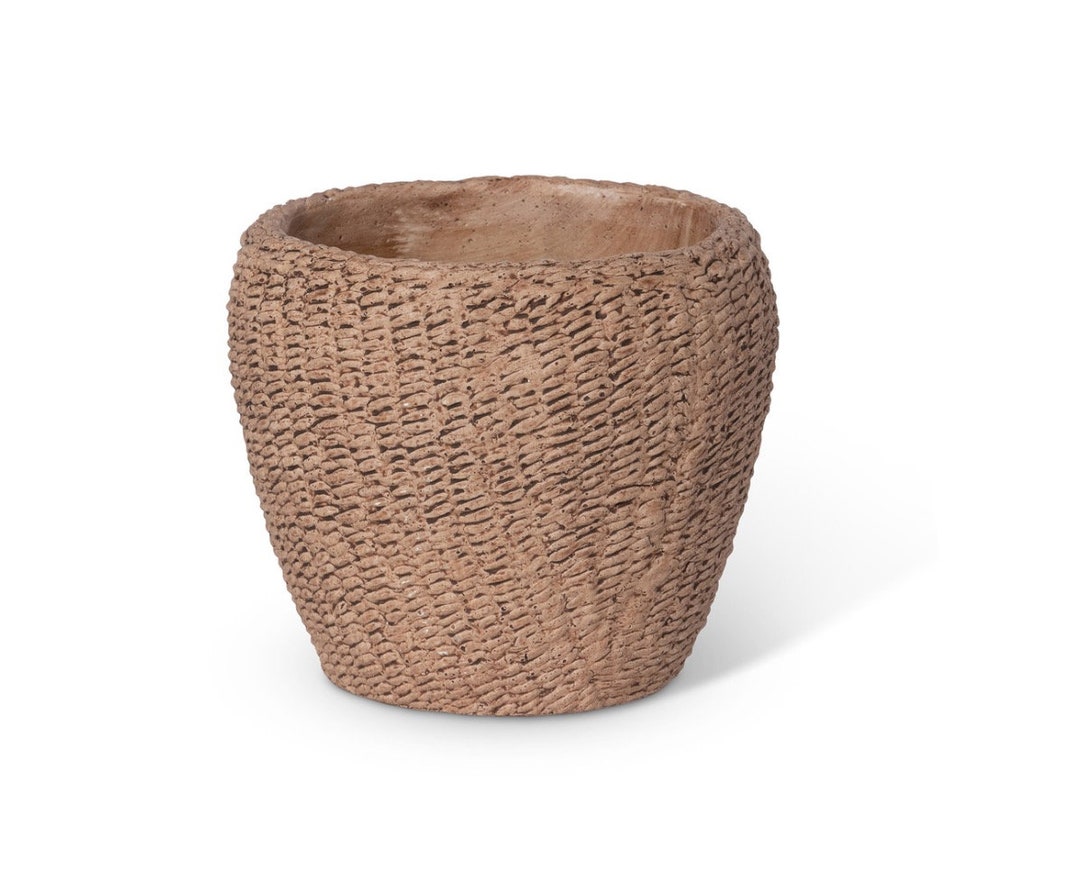 Round Tan seagrass Planter Pot Compote for Plants and Home Decor - Etsy