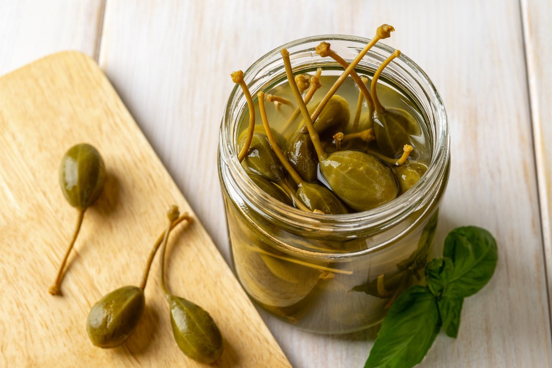 Pickled Caper Berries, Fresh Pickled Capers, Canned Capers in a Glass ...