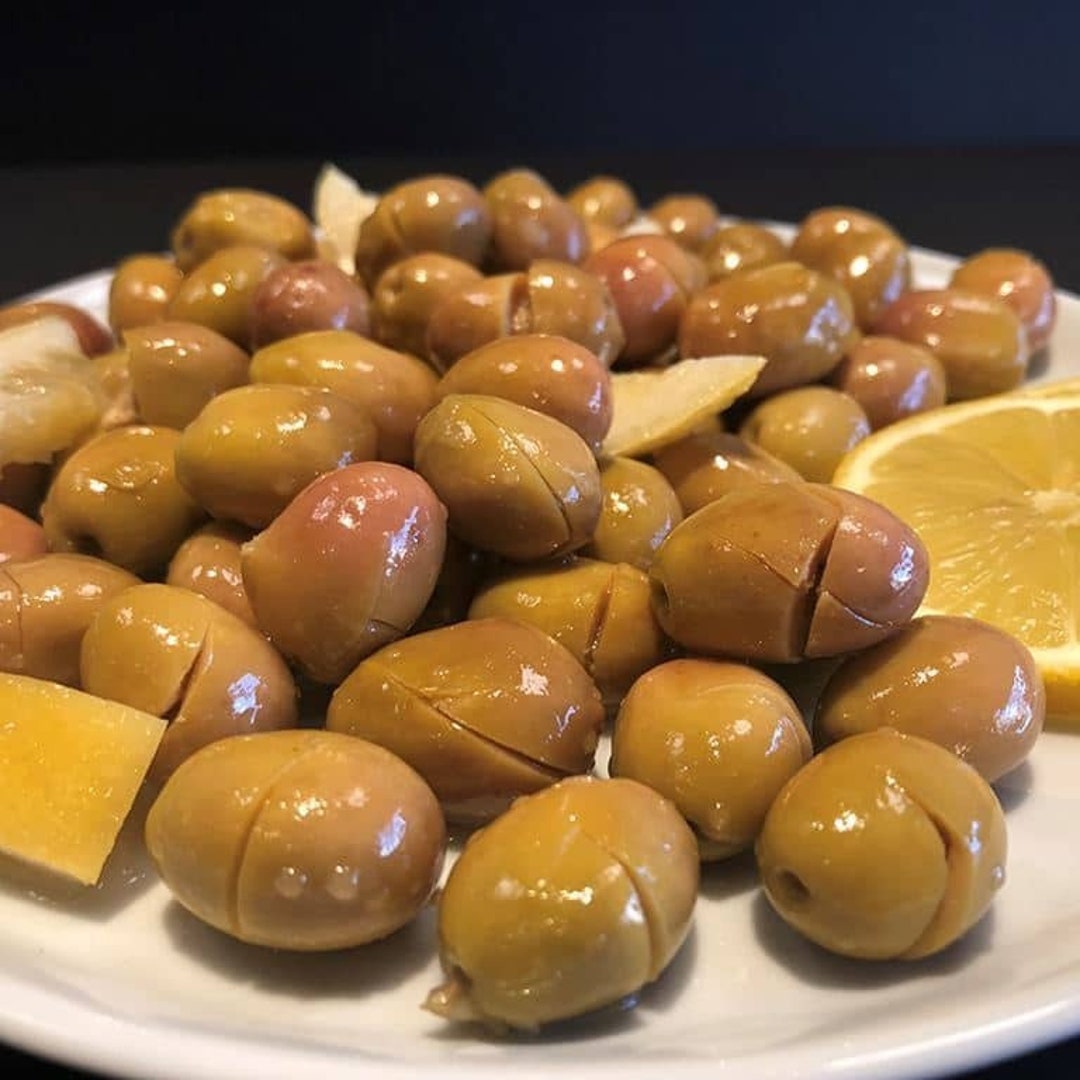 Organic Green Olives, Jumbo Size Crushed Green Olives, Ready to Eat ...