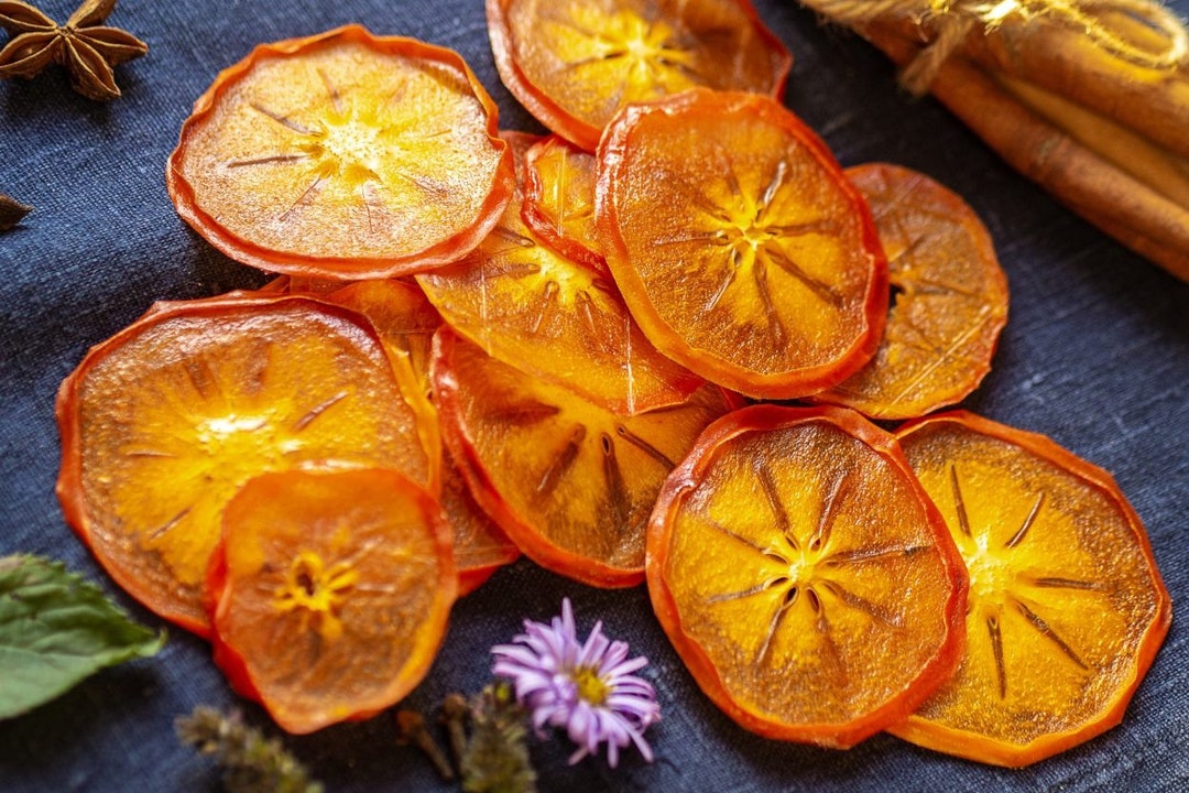 Organic Dried Sliced Persimmon, Sun Dried No Sugar Added, Fresh ...