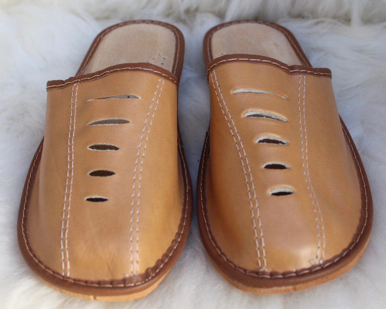 MENS Eco LEATHER Handmade SLIPPERS Very Comfortable High Quality - Etsy