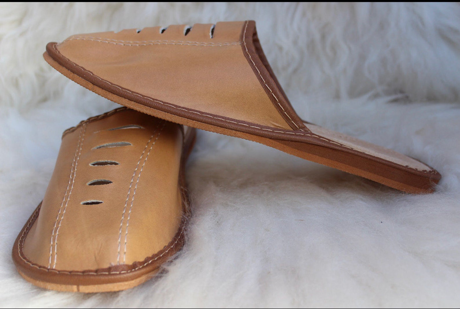 MENS Eco LEATHER Handmade SLIPPERS Very Comfortable High Quality - Etsy
