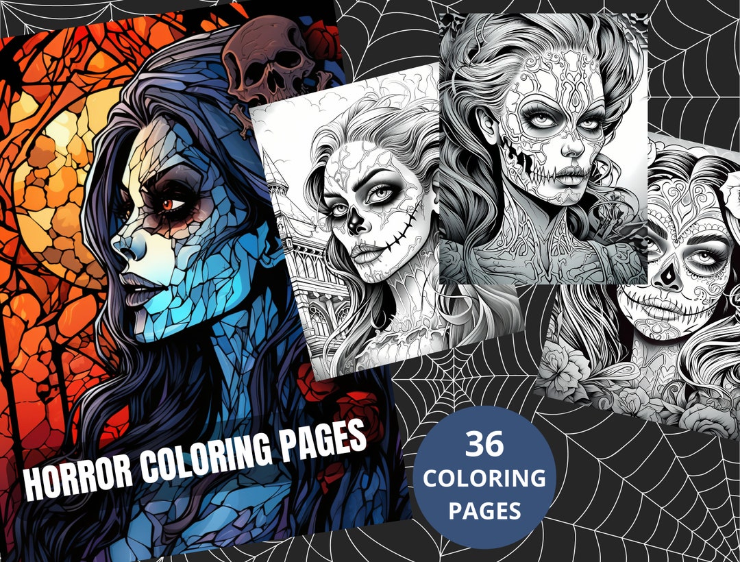 Horror Coloring Pages INSTANT DOWNLOAD Printable Coloring Pages ...
