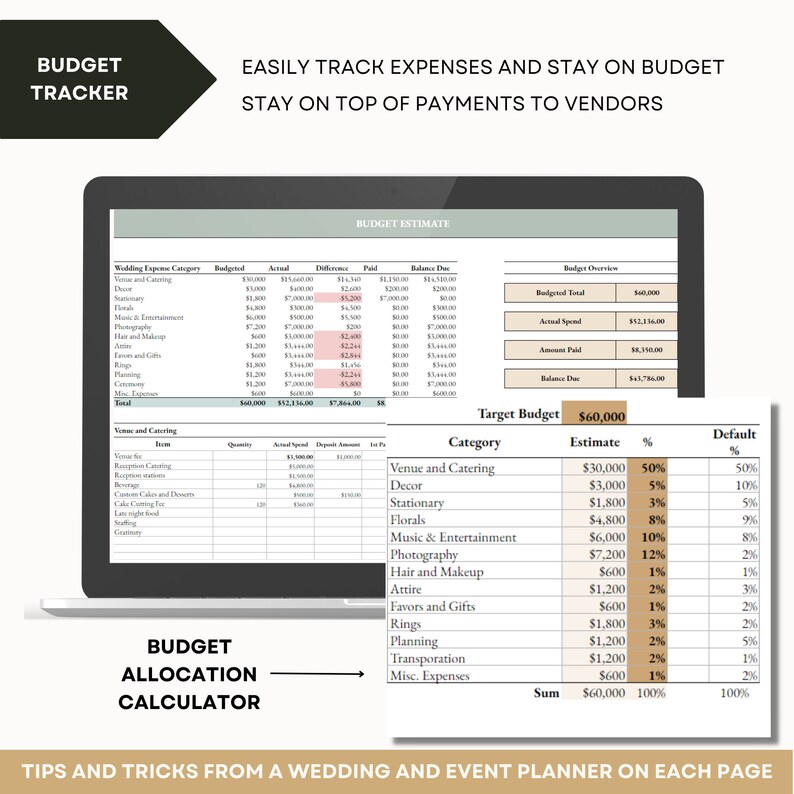 Planner Digital Wedding Seating Chart Wedding Guestlist Tracker Google ...