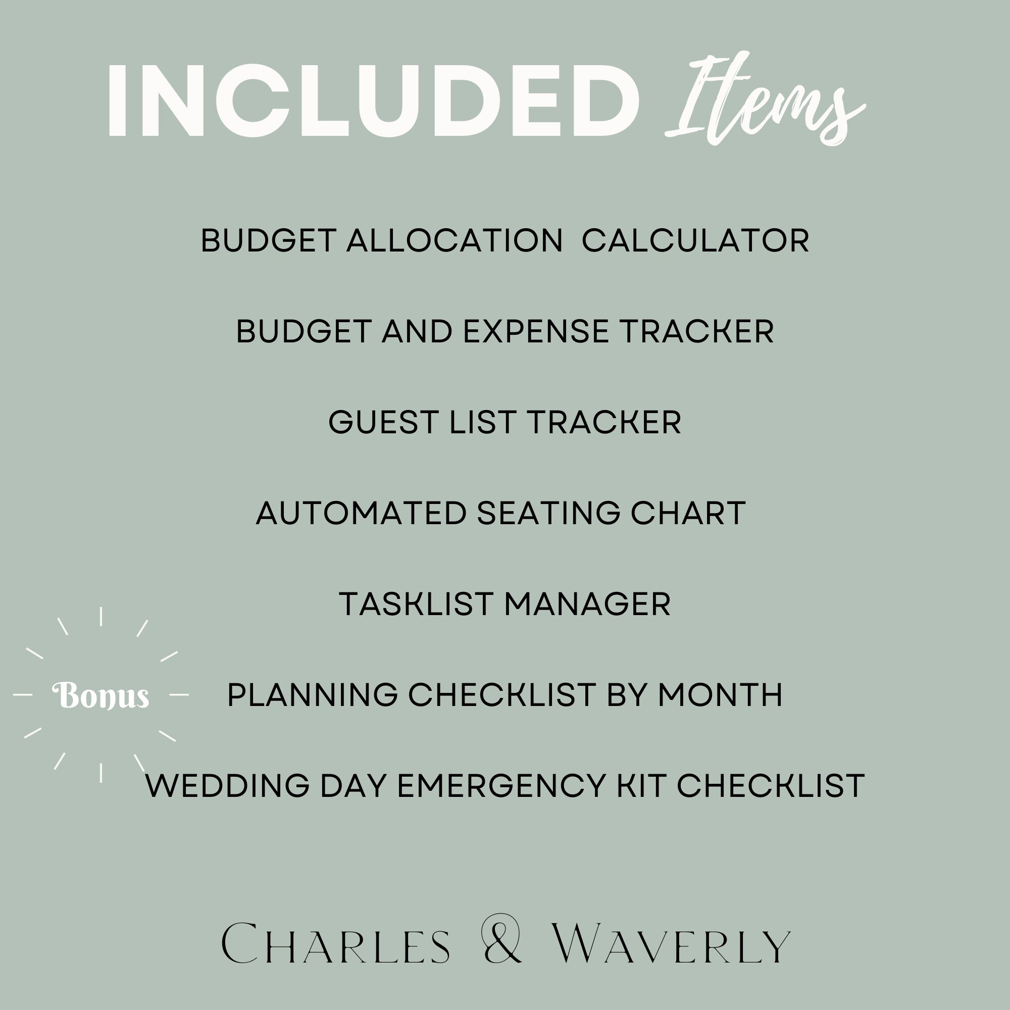 Wedding Guest List Tracker Wedding Budget Tracker Seating Chart for ...