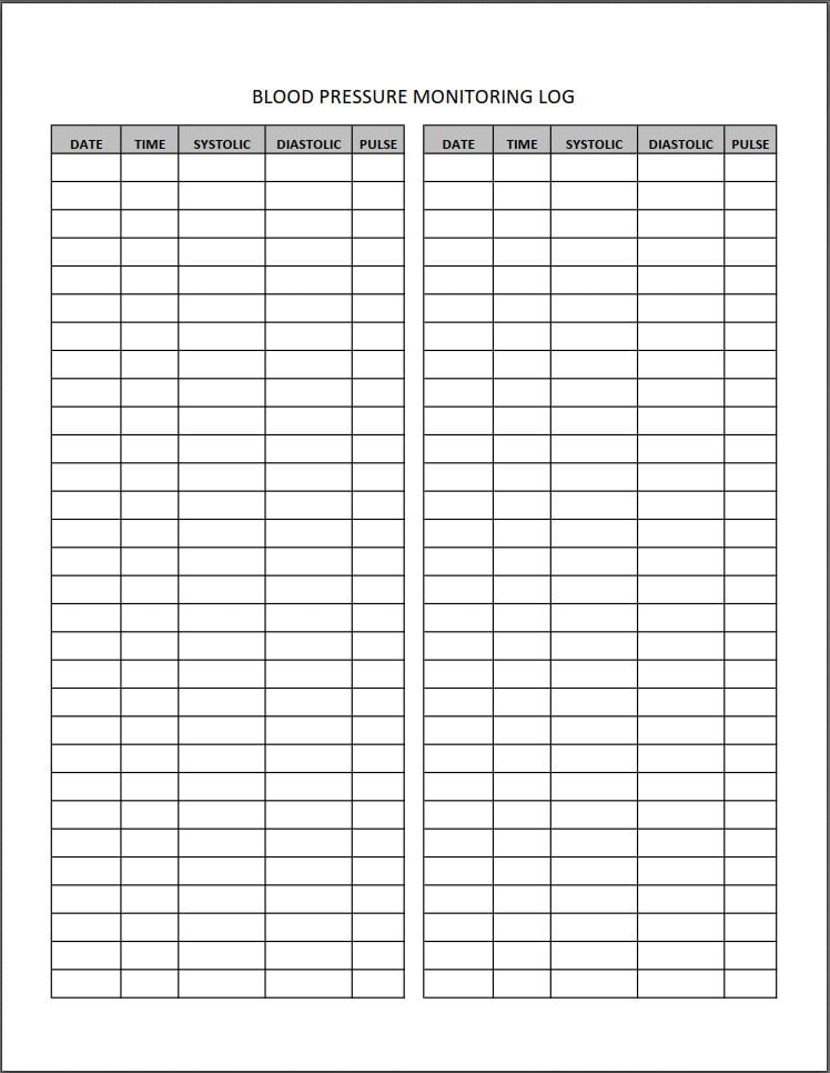 Blood Pressure Monitoring Log - Etsy
