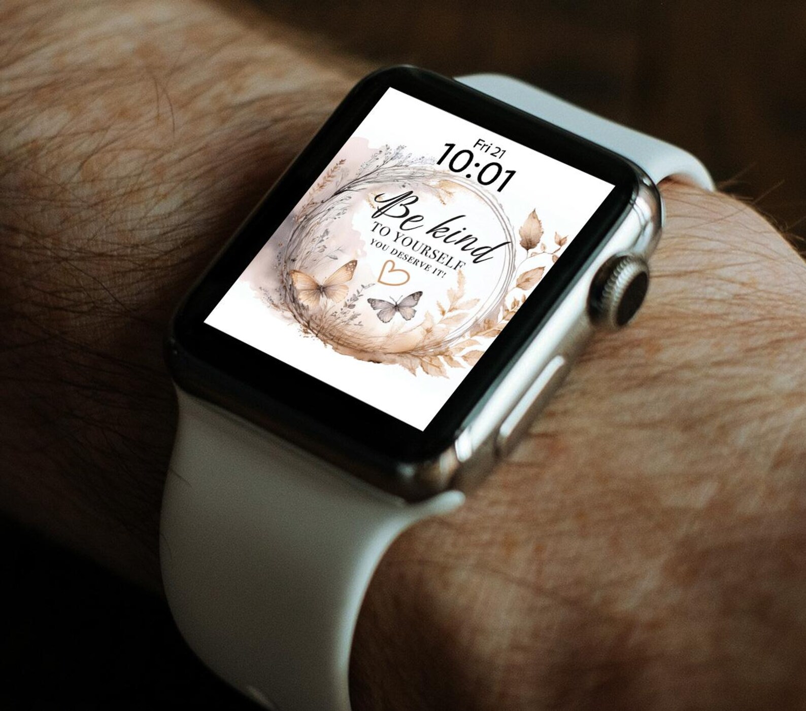 Apple Watch Face, Smartwatch Wallpapers, Boho Beige Botanical Watch ...