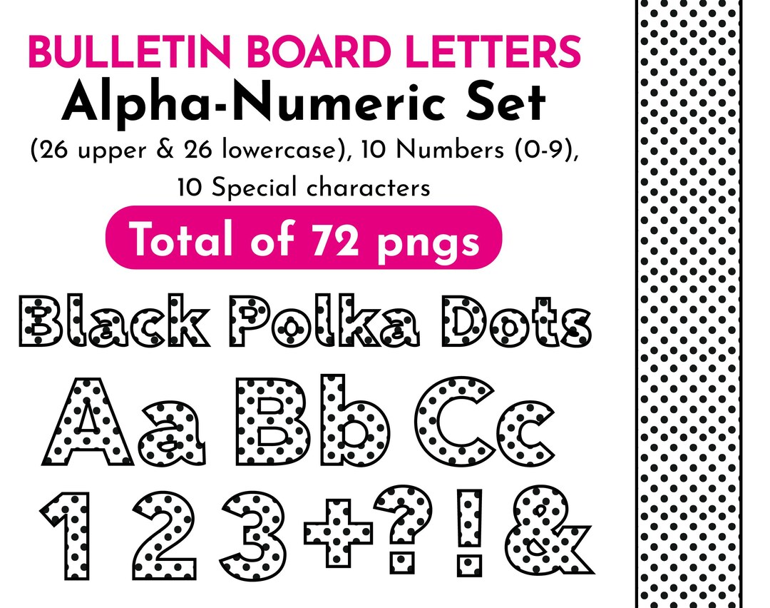 Bulletin Board Letters, Retro Polka Dot, Bedroom Name Decor, Room Decal ...