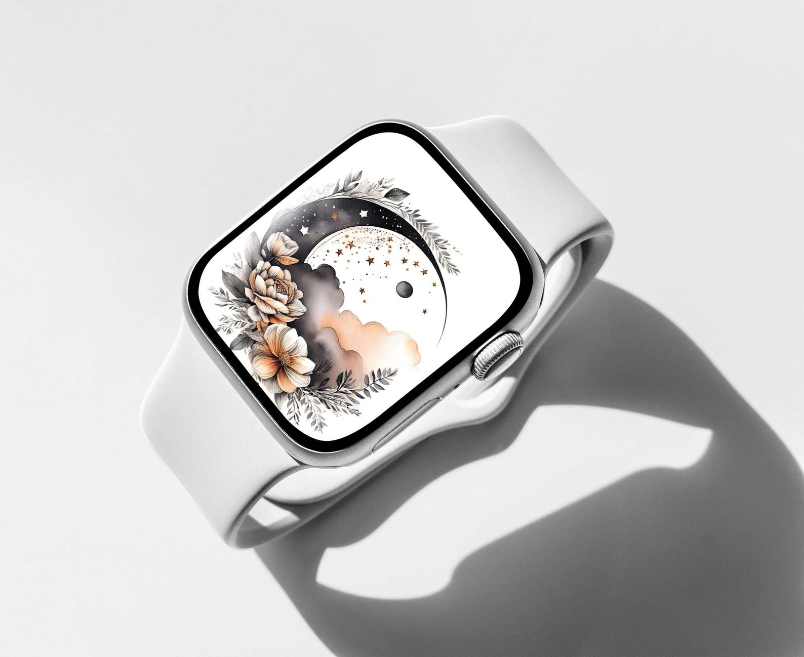 Apple Watch Face, Boho Pastel Floral Watch Wallpaper, Dusty Pink ...