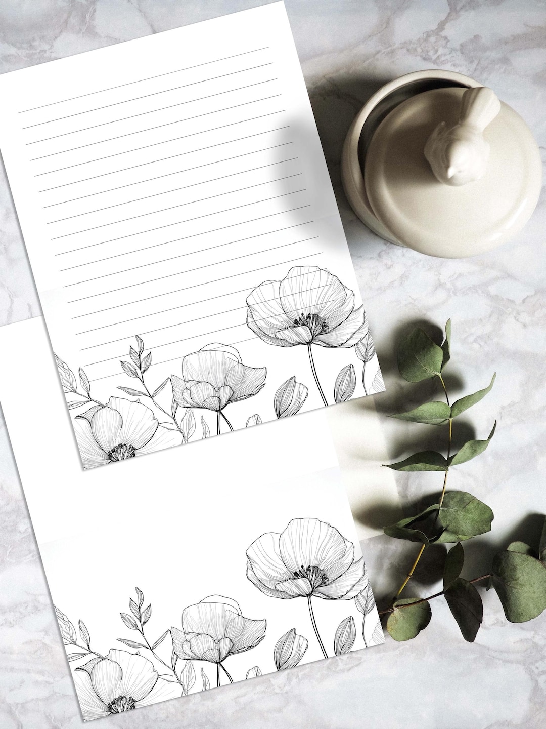 Writing Paper Set, Journal Writing Paper, 8.5x11, A4 Paper, Printable ...