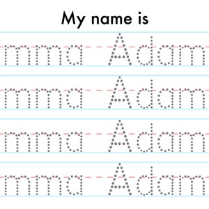 Name Tracing Worksheets, Personalized Name Tracing, Red and Blue Lines ...