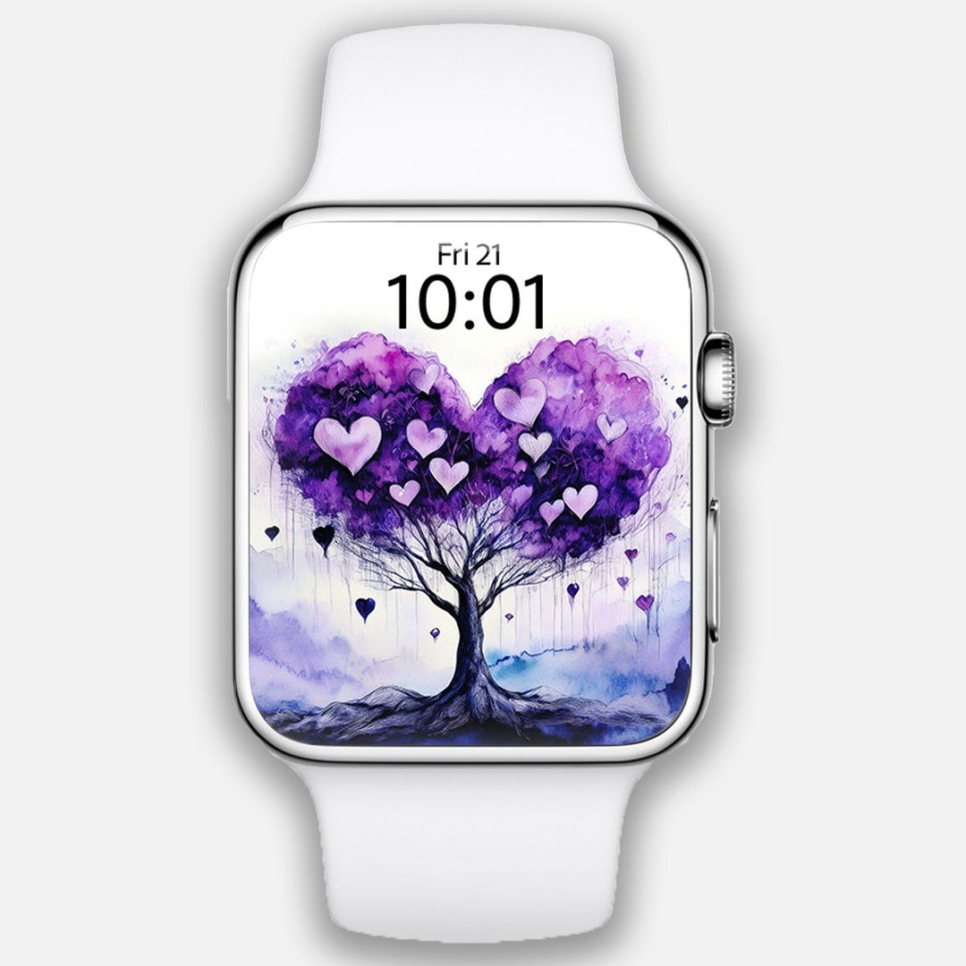 Apple Watch Face, Hearts Watch Wallpapers, Violet Heart Tree, Purple ...