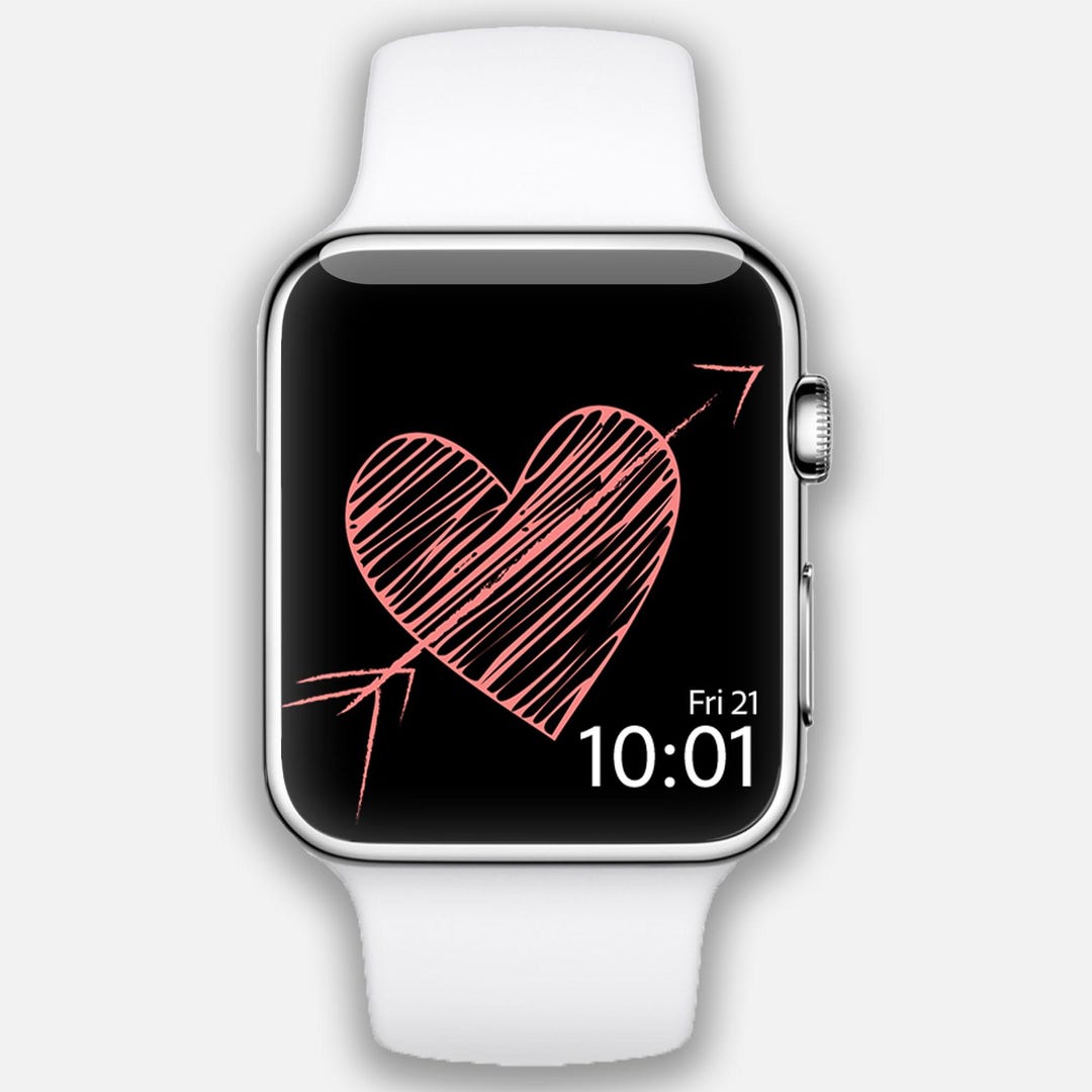 Apple Watch Face, Pink Heart Watch Wallpapers, Heart and Arrow ...