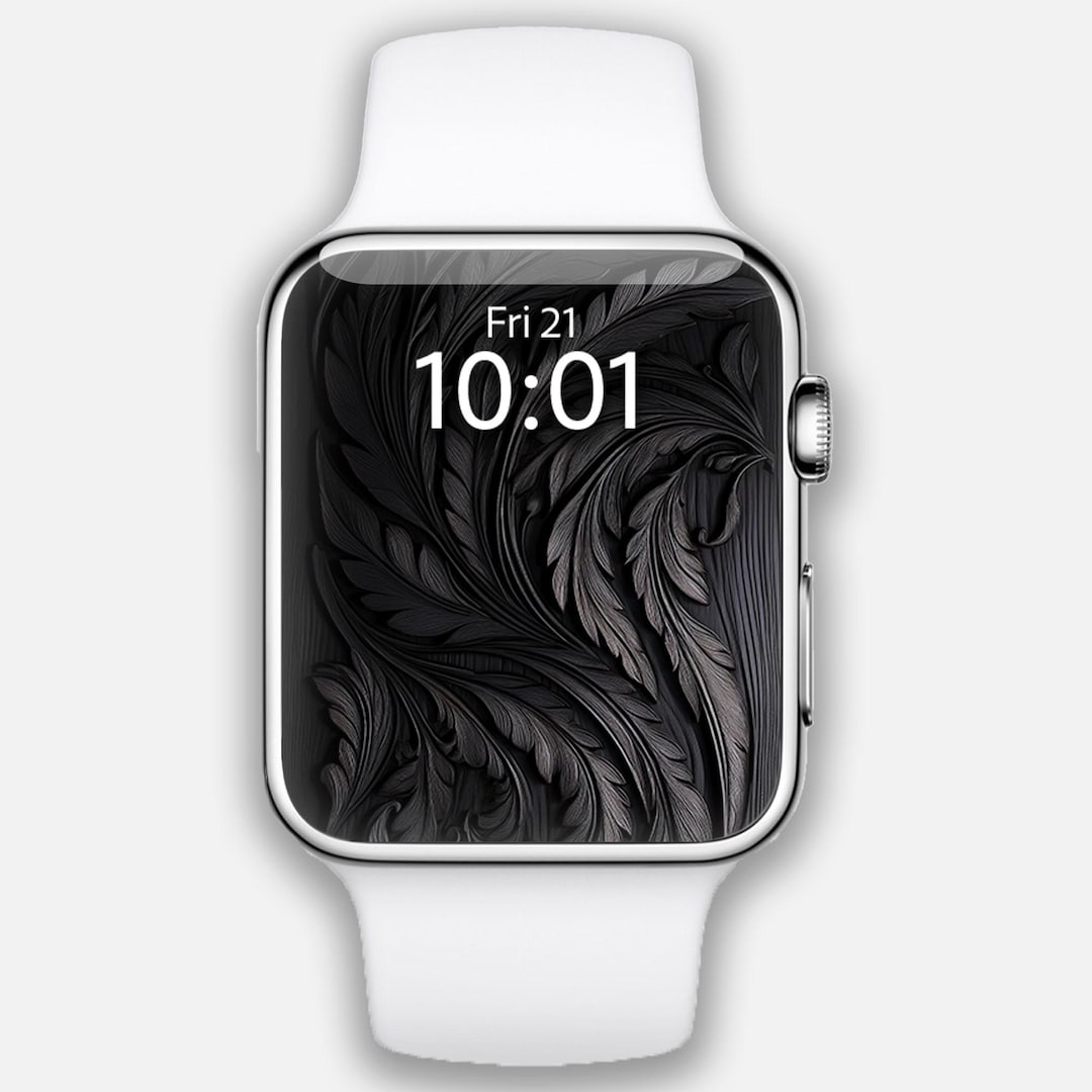 Apple Watch Face, Black Texture Watch Wallpapers, Black Woodgrain ...