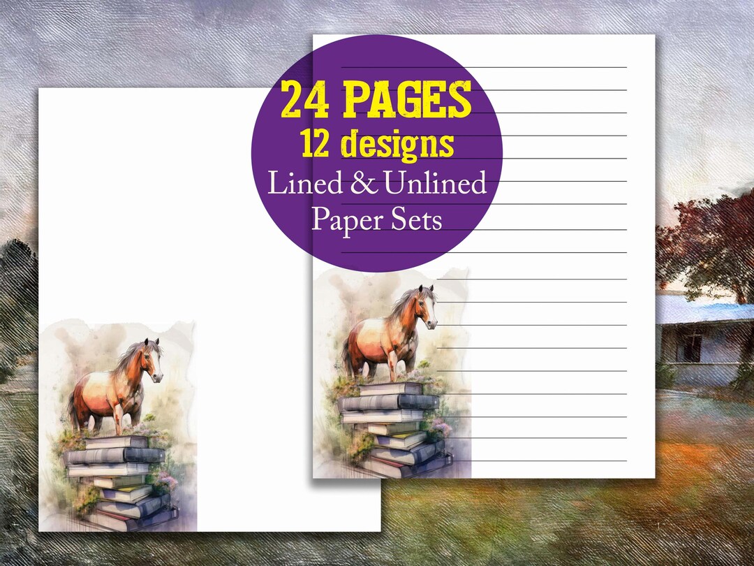 Farm Animals Writing Stationery Paper, Note Paper, Junk Journal, Stack ...