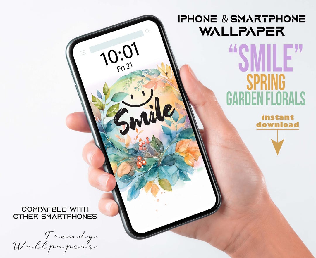 IPhone Wallpaper, Smartphone Wallpaper, Boho Rainbow Botanical Phone ...