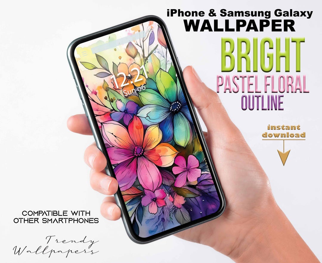 Phone Wallpapers, Pastel Floral Smartphone Wallpaper, Bright Pastel ...
