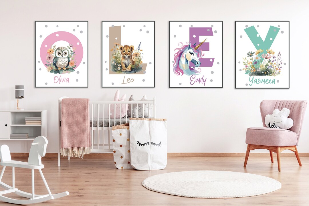 Custom Name and Initial Print, Printable Name Sign, Personalized Name ...