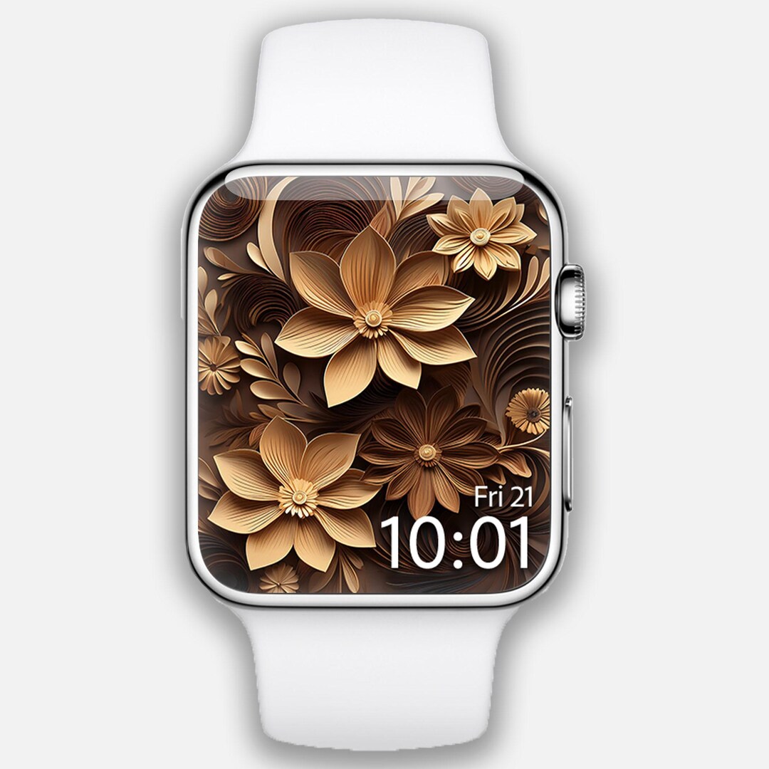 Apple Watch Face, 3D Beige Floral Watch Wallpaper,neutral Wildflower ...