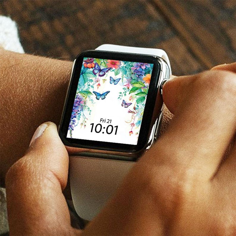 Apple Watch Face, Floral Watch Wallpaper, Pastel Flower Smartwatch Face ...