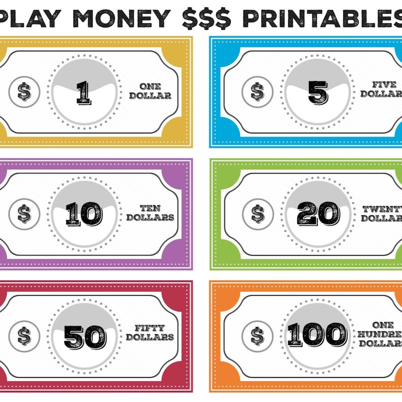 Play Money for Kids, Pretend Play Currency for Toddlers and Preschool ...