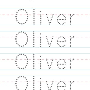 Name Tracing Worksheets, Personalized Name Tracing, Red and Blue Lines ...