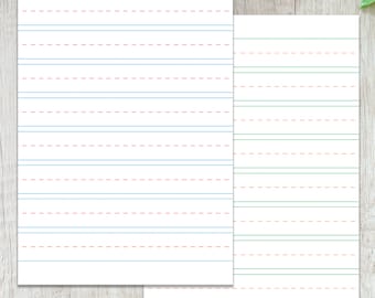 Traceable Capital Letters Alphabet Lined Paper Red Bottom, Blue Top ...