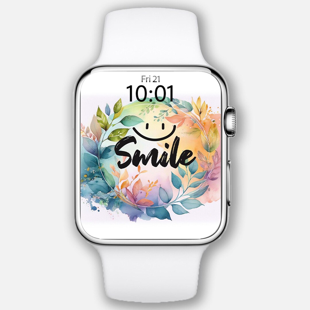 Apple Watch Face, Smartwatch Wallpapers, Boho Rainbow Botanical Watch ...