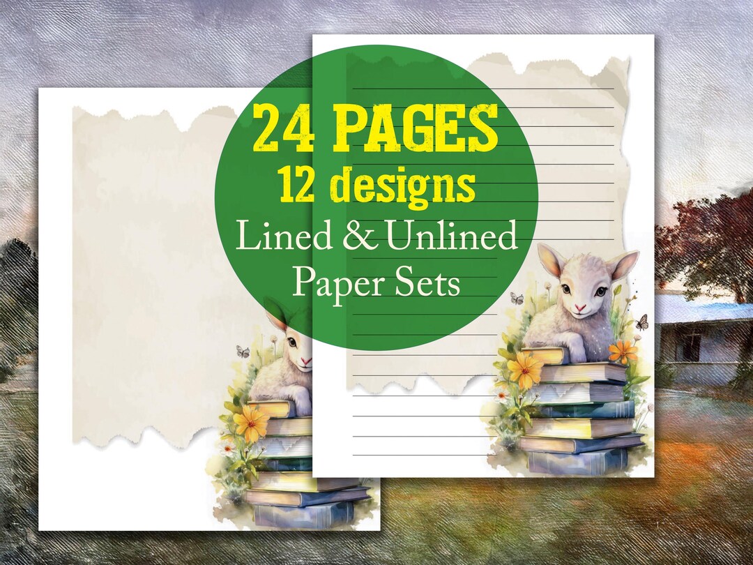 Farm Writing Paper, LAMB Stationery, Note Paper, Junk Journal, Stack of ...