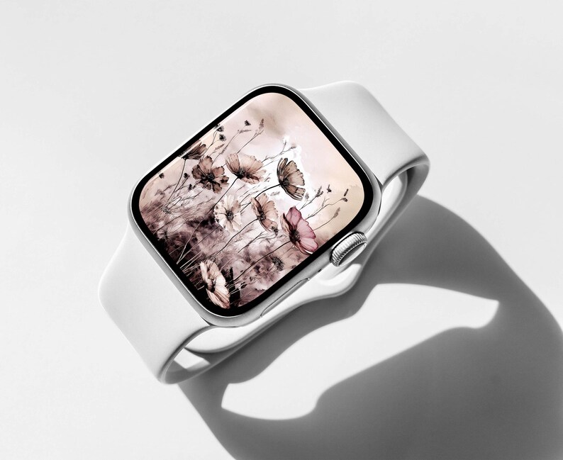 Apple Watch Face, Smartwatch Wallpapers, Boho Beige Botanical Watch ...