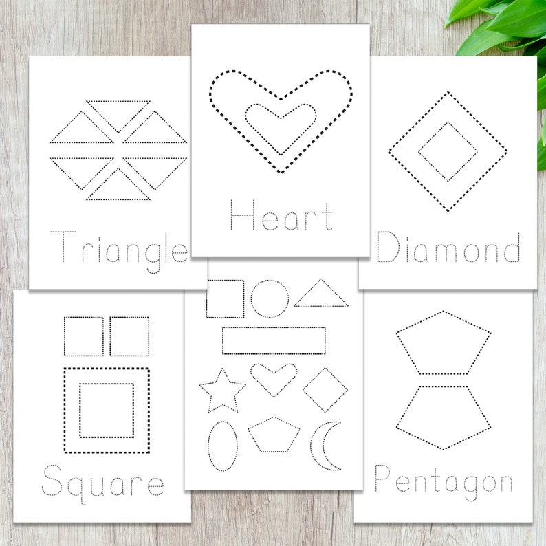 Tracing Worksheets, Coloring Pages, SHAPES, 10 Shapes Practice ...