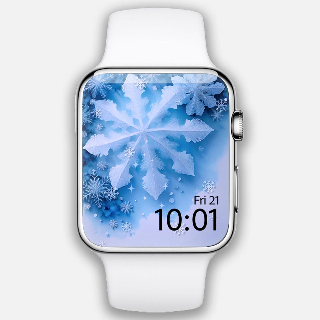Apple Watch Face, Winter Watch Wallpapers, Snowflake Apple Watch Face ...