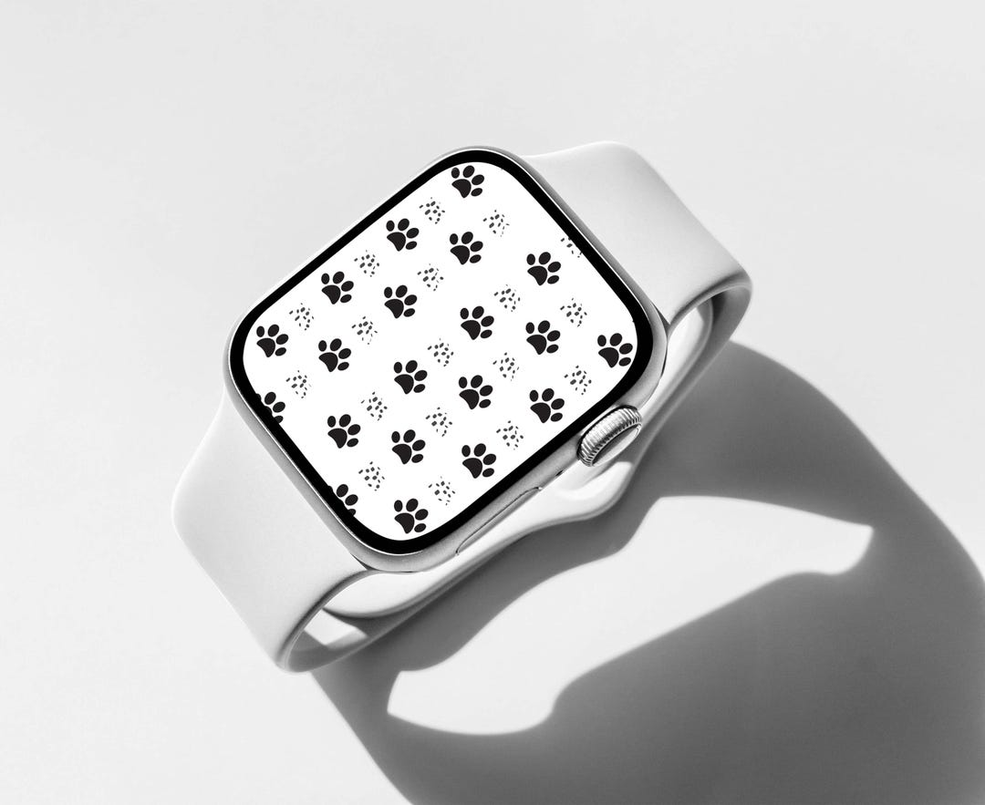 Apple Watch Face, Dog Paw Watch Face, Smartwatch Wallpapers, Black and ...