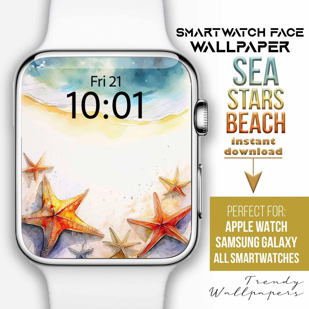 Apple Watch Face, Smartwatch Wallpaper, Tropical Beach Seastars Watch ...
