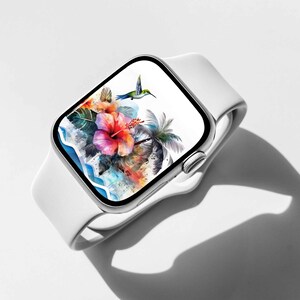 Apple Watch Face, Tropical Floral Watch Wallpaper, HIBISCUS Flower ...