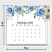 Printable Floral Desk Calendar 2025, Hanging Flowers Mini Desk Calendar ...