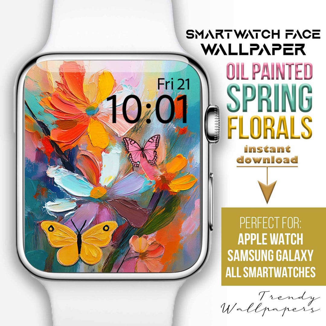 Apple Watch Face, Spring Floral Watch Wallpaper, Flower Smartwatch Face ...