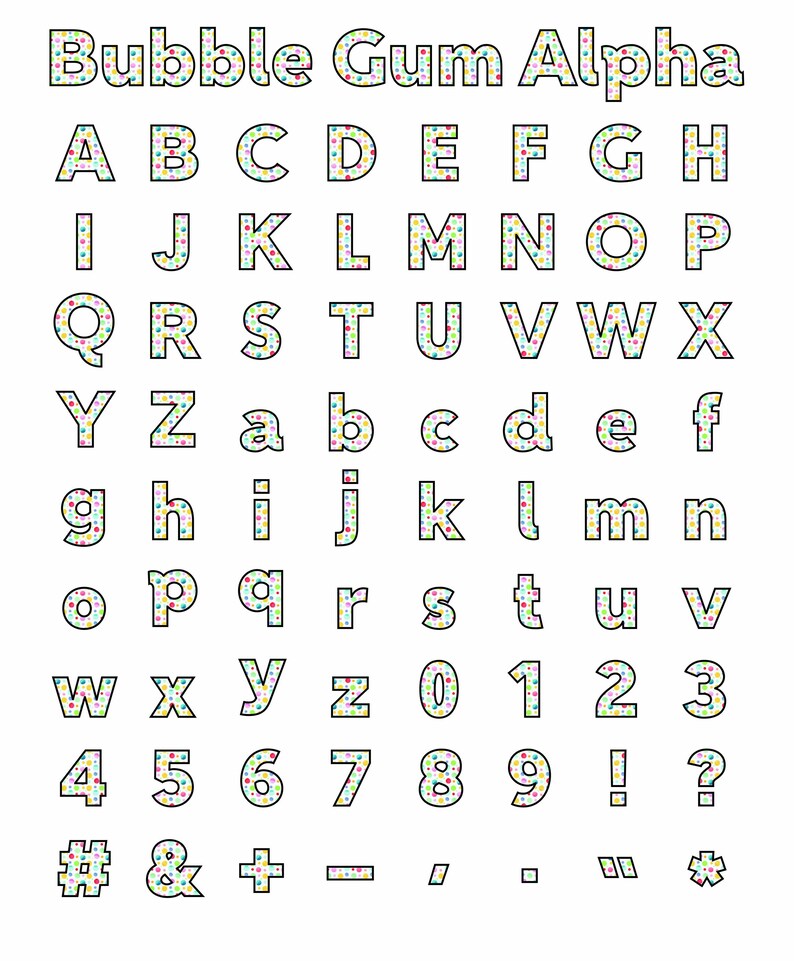 Bulletin Board Letters, Color Dots Bedroom Decor, Room Decal Lettering ...