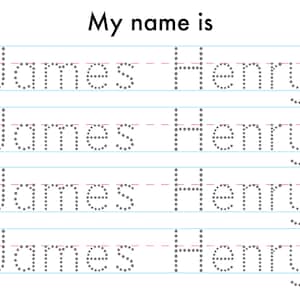 Name Tracing Worksheets, Personalized Name Tracing, Red and Blue Lines ...
