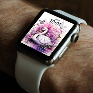Apple Watch Face, Smartwatch Wallpapers, SWAN Watch Background, Spring ...