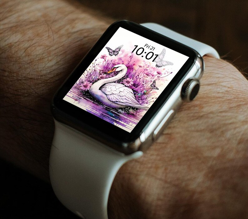 Apple Watch Face, Smartwatch Wallpapers, SWAN Watch Background, Spring ...
