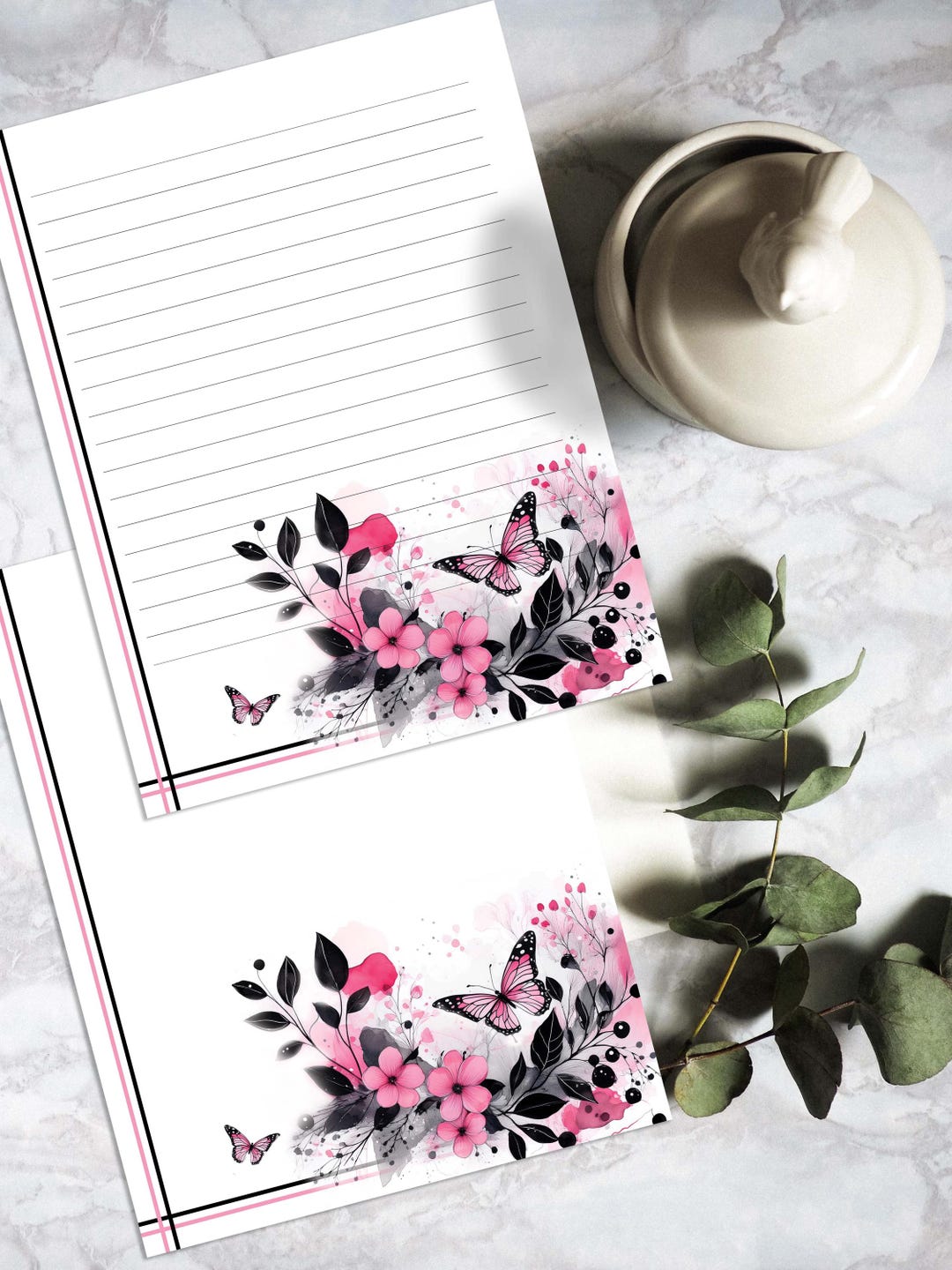 Writing Paper Set, Journal Writing Paper, 8.5x11, A4 Paper, Printable ...