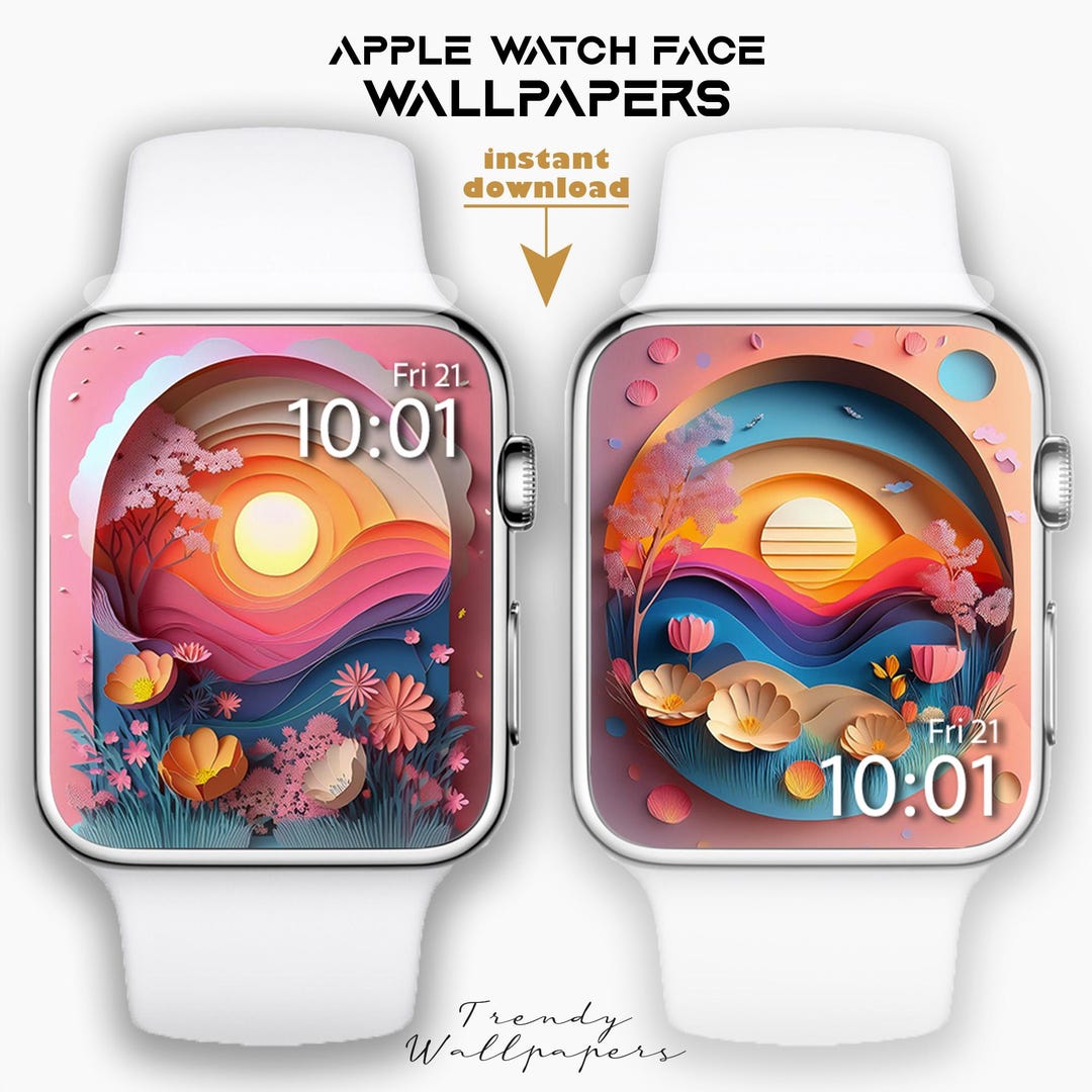 Apple Watch Face, 3D Pastel Floral Watch Wallpaper, Dusty Pink ...
