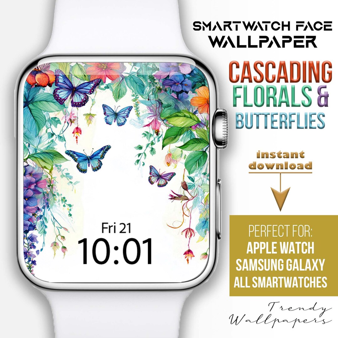 Apple Watch Face, Floral Watch Wallpaper, Pastel Flower Smartwatch Face ...