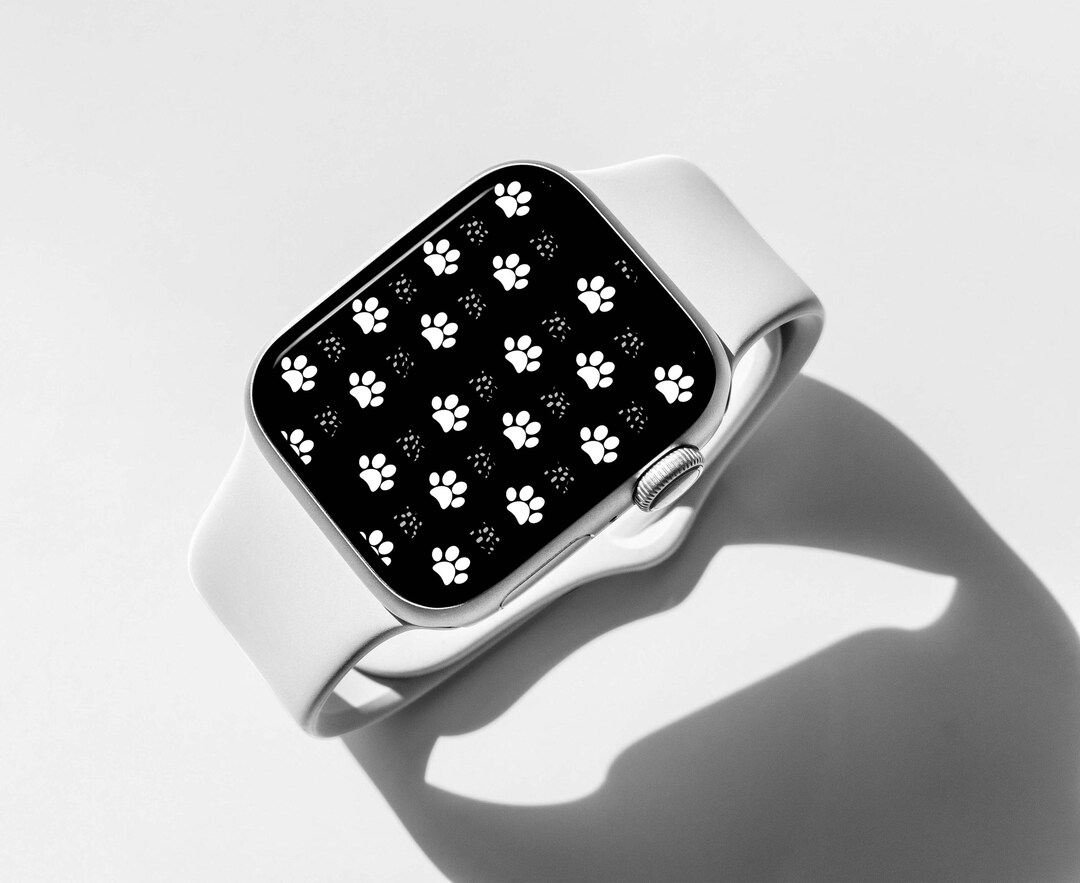 Apple Watch Face, Dog Paw Watch Face, Smartwatch Wallpapers, Black and ...