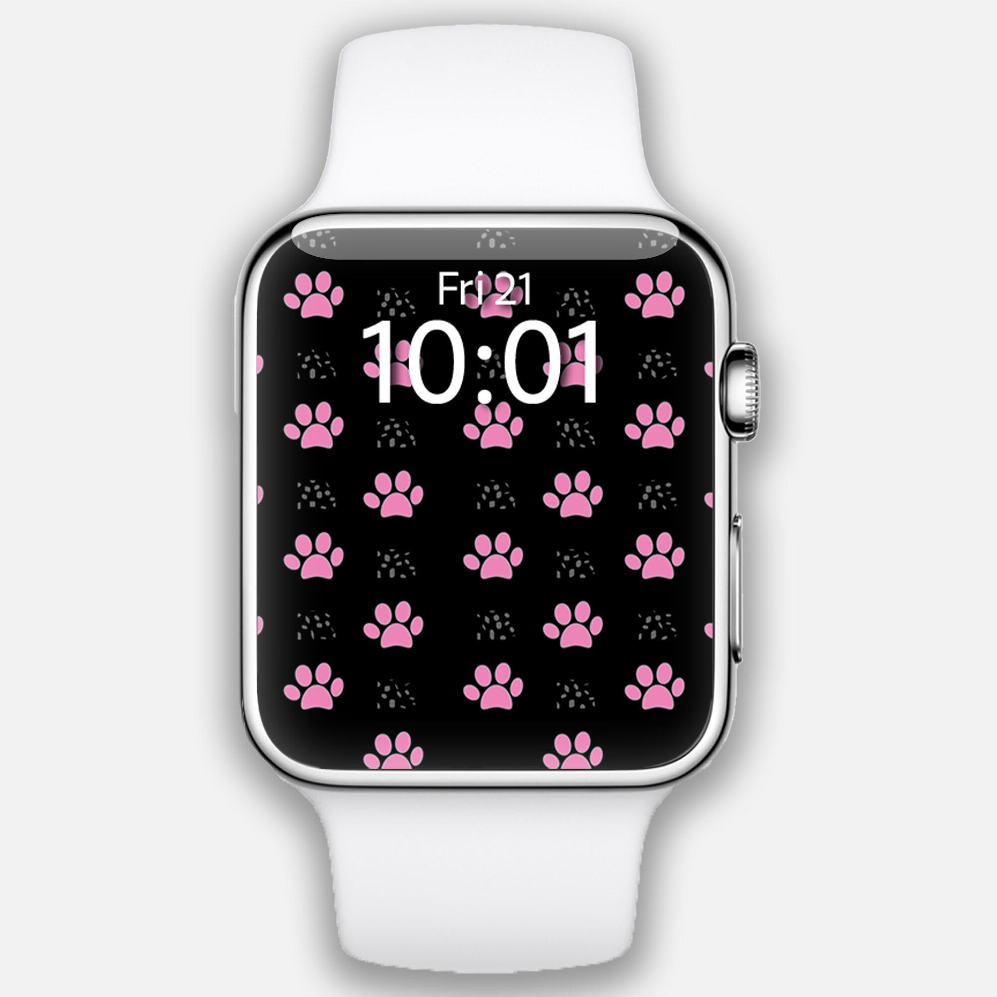 Apple Watch Face, Dog Paw Watch Face, Smartwatch Wallpapers, Pink Paw ...