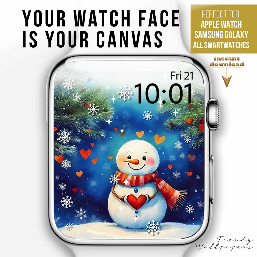 Baby Snowman Apple Watch Face, Winter Holiday Season Watch Wallpaper ...
